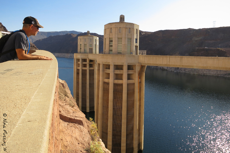 Pal peers over the upper dam – Wheeling It: Tales From a Nomadic Life